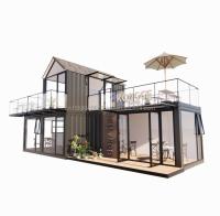 China 20FT 40FT Modern Simple Hotel 4 Bedrooms 1 Garage Prefab House Container Villa House Apex Roof Quick Assembled for sale