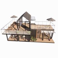China 20FT 40FT Modern Simple Hotel 4 Bedrooms 1 Garage Prefab House Container Villa House Apex Roof Quick Assembled for sale