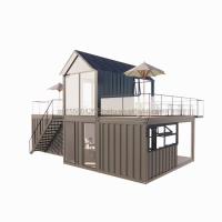 China Bathroom Steel Structure Container Villa House for 4 bedrooms and 1 garage in 20FT Modern Style for sale