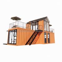 China Customized Sloping Roof Steel Structure Villa Wall 50/75/100mm Wave Sandwich Panel Bathroom and 3 Bedroom Container House for sale