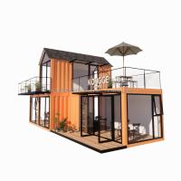 China Customized Sloping Roof Steel Structure Villa Wall 50/75/100mm Wave Sandwich Panel Bathroom and 3 Bedroom Container House for sale