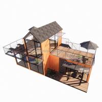 China Customized Sloping Roof Steel Structure Villa Wall 50/75/100mm Wave Sandwich Panel Bathroom and 3 Bedroom Container House for sale