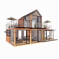 China Customized Sloping Roof Steel Structure Villa Wall 50/75/100mm Wave Sandwich Panel Bathroom and 3 Bedroom Container House for sale
