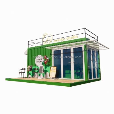 China 50/75/100mm Wave Sandwich Panel Wall 20ft Portable Container Clothing Store Prefabricated Mobile Store Pop Up Retail Store for sale