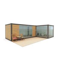 China Steel Frame Galvanized Steel Bending 180g Simple Prefab Log Cabins Wooden Small House Portable Cabins with 20ft or 40ft Size for sale