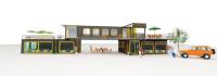 China Outdoor Restaurant Cafe Bar Container House 40FT Modern Design with Galvanized Steel Square Tubes for sale
