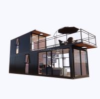 China Supermarket Shipping Ready Made Prefab Projects Container Coffee Shop with Log Design for sale