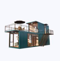 China Supermarket Shipping Ready Made Prefab Projects Container Coffee Shop with Log Design for sale