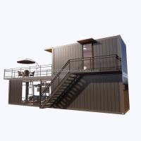 China Supermarket Shipping Ready Made Prefab Projects Container Coffee Shop with Log Design for sale