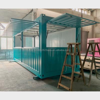 China Aluminum Alloy Windows Container Coffee Bar 10ft 20ft Fast Food Mini Pop-up Shop with Wall 50/75/100mm Wave Sandwich Panel for sale