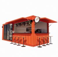 China Galvanized Steel Bending 180g Steel Frame Modern Design Prefabricated 20ft Container Bar Coffee Shop Fast-Food Restaurant for sale
