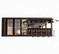 China Galvanized Steel Bending 180g Steel Frame Modern Design Prefabricated 20ft Container Bar Coffee Shop Fast-Food Restaurant for sale