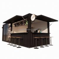China Galvanized Steel Bending 180g Steel Frame Modern Design Prefabricated 20ft Container Bar Coffee Shop Fast-Food Restaurant for sale