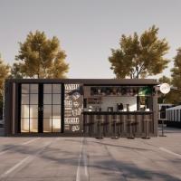 China 20ft Container Store Kiosk Customized Color Container Houses for Mobile Container Coffee Bar for sale