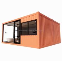 China Affordable 20ft or 40ft Portable Light Steel Flat Roof Container Prefab Studio Home House with Customized Color for sale