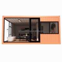 China Affordable 20ft or 40ft Portable Light Steel Flat Roof Container Prefab Studio Home House with Customized Color for sale