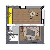 China Affordable 20ft or 40ft Portable Light Steel Flat Roof Container Prefab Studio Home House with Customized Color for sale
