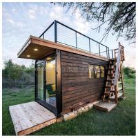 China 50/75/100mm Wave Sandwich Panel Tiny Wooden Prefab House Container Living Two Story Container Buildings Cabins Wooden Villa for sale