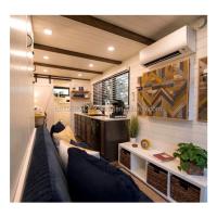 China 50/75/100mm Wave Sandwich Panel Tiny Wooden Prefab House Container Living Two Story Container Buildings Cabins Wooden Villa for sale
