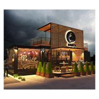 China Modern Design 20ft or 40ft Container Prefabricated Coffee Shop Kiosk Constructed with Steel Sandwich Panel Material for sale