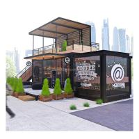 China Modern Design 20ft or 40ft Container Prefabricated Coffee Shop Kiosk Constructed with Steel Sandwich Panel Material for sale