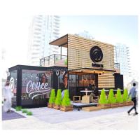 China Modern Design 20ft or 40ft Container Prefabricated Coffee Shop Kiosk Constructed with Steel Sandwich Panel Material for sale