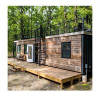 China Galvanized Steel Bending 40ft Portable Wooden Container House with 2 Bedrooms and 1 Living Room for sale