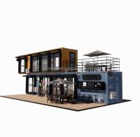 China Galvanized Steel Bending Container Design Coffee Bar House Mobile Shop Container Restaurant for sale