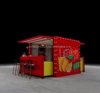 China Modern Design Customized Color Foldable Movable Container Flat Pack for Coffee Shop Restaurant House Modular Kitchen for sale