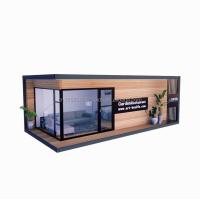 China Container House Prefabricated Casas Wooden Glass Sunroom House with Galvanized Steel Square Tubes for sale