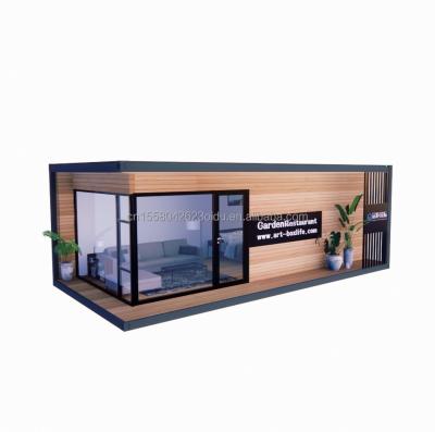 China Container House Prefabricated Casas Wooden Glass Sunroom House with Galvanized Steel Square Tubes for sale