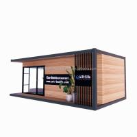 China Container House Prefabricated Casas Wooden Glass Sunroom House with Galvanized Steel Square Tubes for sale