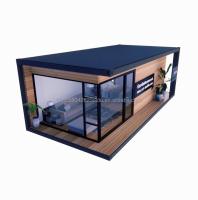 China Container House Prefabricated Casas Wooden Glass Sunroom House with Galvanized Steel Square Tubes for sale