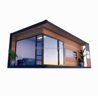 China Container House Prefabricated Casas Wooden Glass Sunroom House with Galvanized Steel Square Tubes for sale