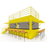 China Galvanized Steel Square Tubes Steel Coffee Shop Container Modern 20ft Prefabricated Container Bar for Outdoor for sale