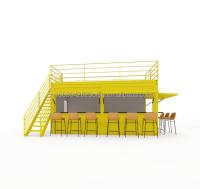 China Galvanized Steel Square Tubes Steel Coffee Shop Container Modern 20ft Prefabricated Container Bar for Outdoor for sale