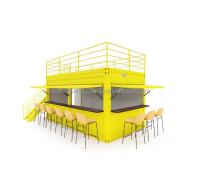 China Galvanized Steel Square Tubes Steel Coffee Shop Container Modern 20ft Prefabricated Container Bar for Outdoor for sale