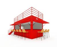 China Galvanized Steel Square Tubes Steel Coffee Shop Container Modern 20ft Prefabricated Container Bar for Outdoor for sale