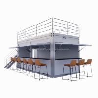 China Galvanized Steel Square Tubes Steel Coffee Shop Container Modern 20ft Prefabricated Container Bar for Outdoor for sale