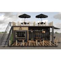 China Modern Design 20ft Custom Made Shipping Container Garden Coffee Shop Movable Bar Cafe Store Outdoor Steel Sandwich Panel for sale
