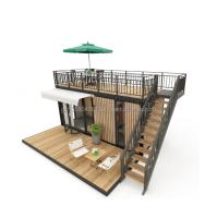 China Modern Design 20ft Custom Made Shipping Container Garden Coffee Shop Movable Bar Cafe Store Outdoor Steel Sandwich Panel for sale