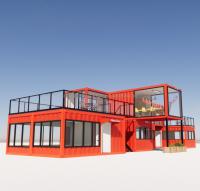 China Prefab Modular 3 Bedroom House Galvanized Steel Square Tubes 20ft or 40ft Ready-Made Tiny Cabin Kit Set for sale