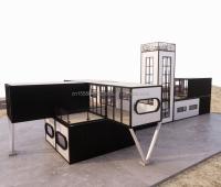 China Galvanized Steel Square Tubes Container Shop Shipping Container Portable Shop Container 3D Model Design for sale