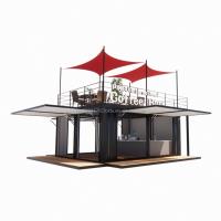 China 10ft Movable Flat Pack Steel Shipping Container Mobile Store for Mall Coffee Shops Pop-Up Cafe Bar in Galvanized Steel for sale