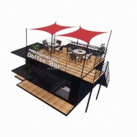 China 10ft Movable Flat Pack Steel Shipping Container Mobile Store for Mall Coffee Shops Pop-Up Cafe Bar in Galvanized Steel for sale