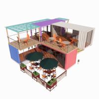 China Easy Assembly and Disassembly 20ft/40ft Modular Prefab Storage Shipping Container Homes Bar with Aluminum Alloy Windows for sale