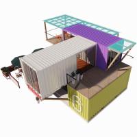 China Easy Assembly and Disassembly 20ft/40ft Modular Prefab Storage Shipping Container Homes Bar with Aluminum Alloy Windows for sale