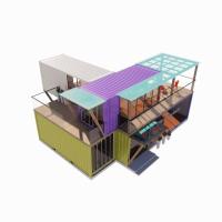 China Easy Assembly and Disassembly 20ft/40ft Modular Prefab Storage Shipping Container Homes Bar with Aluminum Alloy Windows for sale