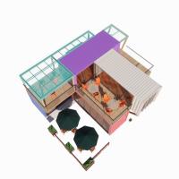 China Easy Assembly and Disassembly 20ft/40ft Modular Prefab Storage Shipping Container Homes Bar with Aluminum Alloy Windows for sale