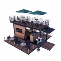 China 20ft Pop Up Container Bar And Coffee Shop Modular Movable Convenience Store Steel Frame With Galvanized Steel Bending for sale